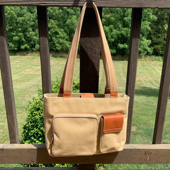 Fossil | Bags | Vintage Fossil Expedition Canvas Leather Travel Bag ...